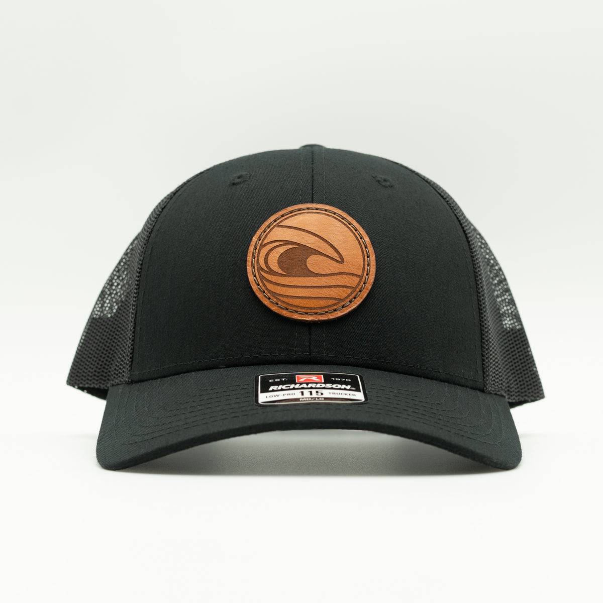 Tidal Wave Leather Patch Hat – Low Profile Trucker Hat – Outer Wings